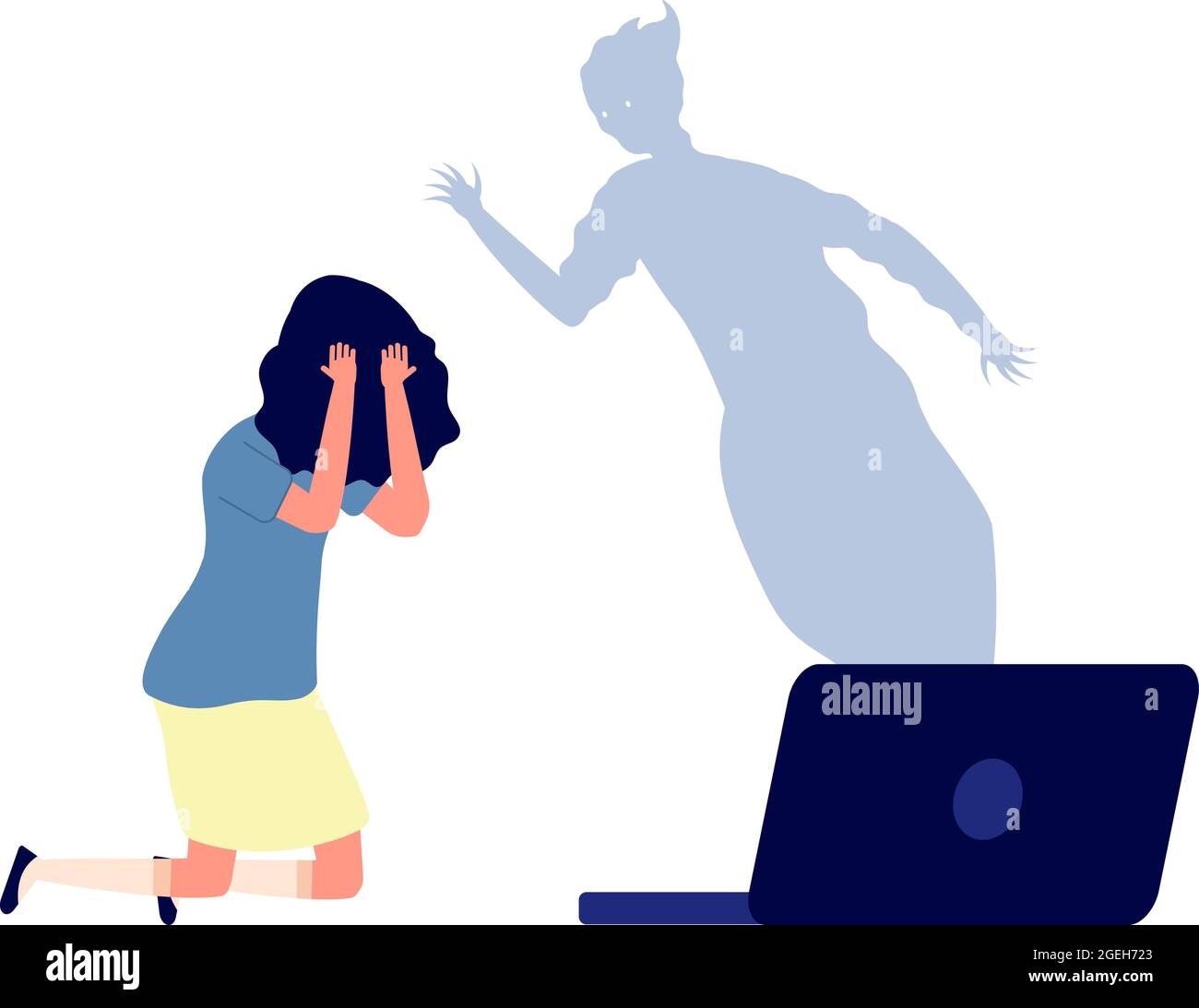 Internet aggression. Cybersecurity, online bullying teenagers. Danger ...