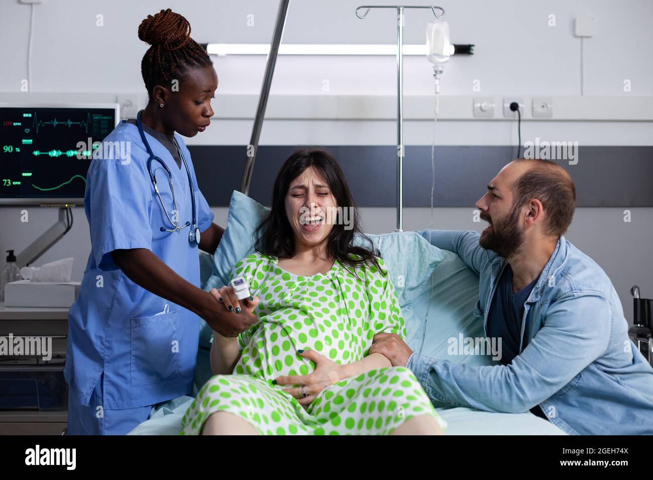 Woman Screaming In Labor