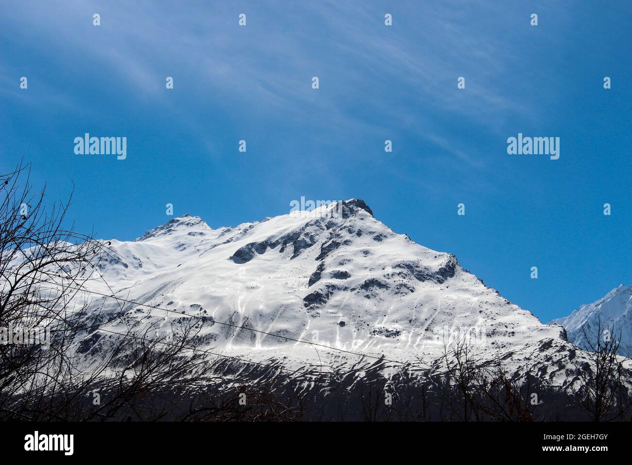 Hunza Valley Mountains covered in snow in north Pakistan, Gilgit ...