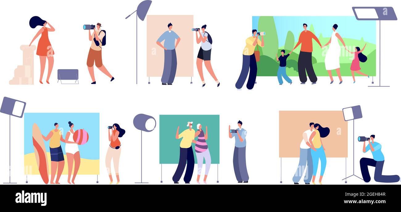 Studio photo session. Professional photography business, people and ...