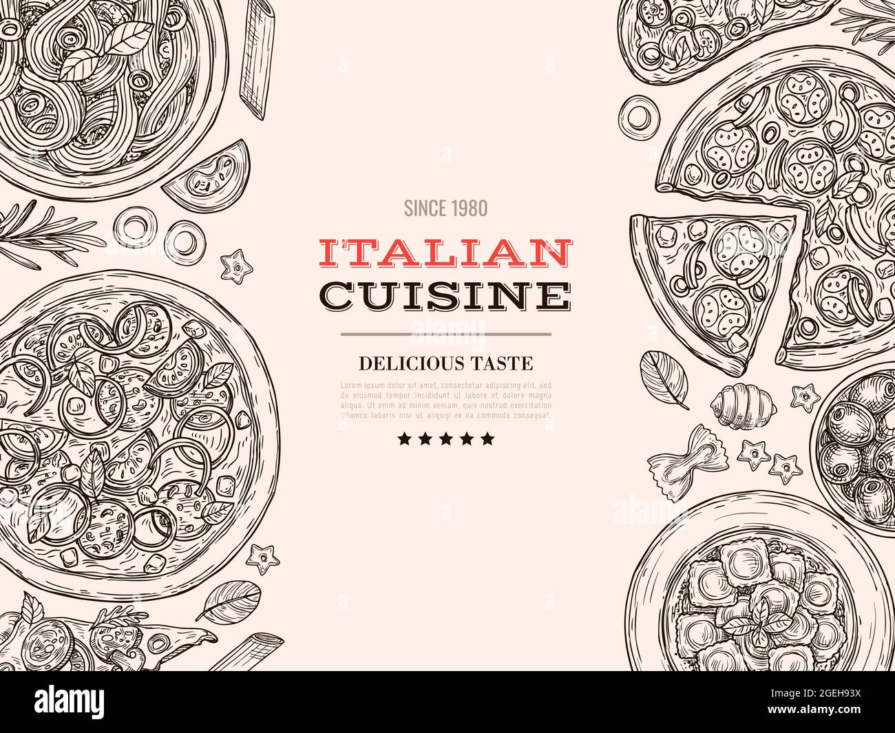 Top view spaghetti meat Stock Vector Images - Alamy