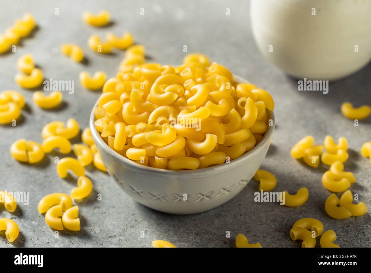 Dry Organic Macaroni Pasta Ready to Cook Stock Photo - Alamy