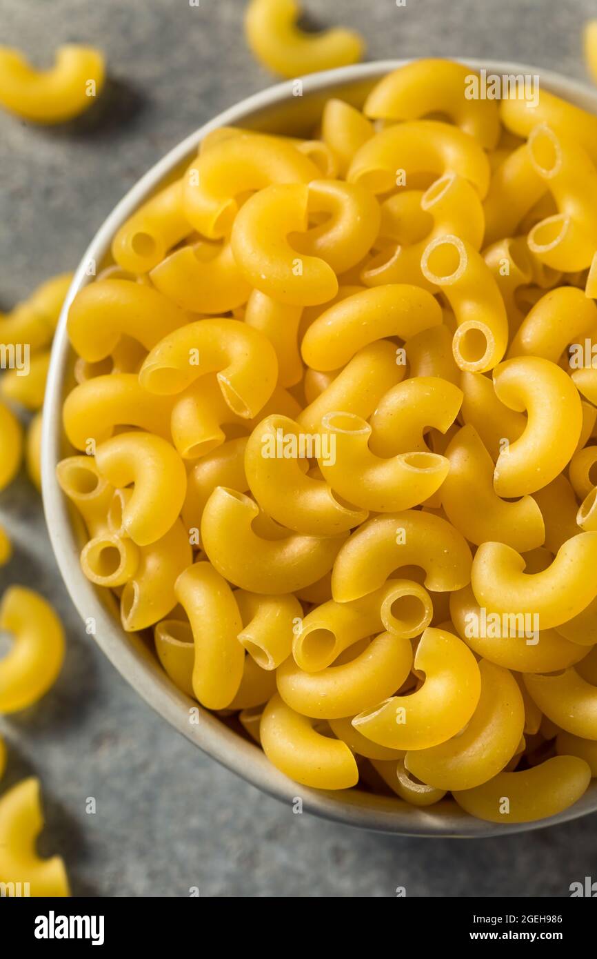Dry Organic Macaroni Pasta Ready to Cook Stock Photo - Alamy