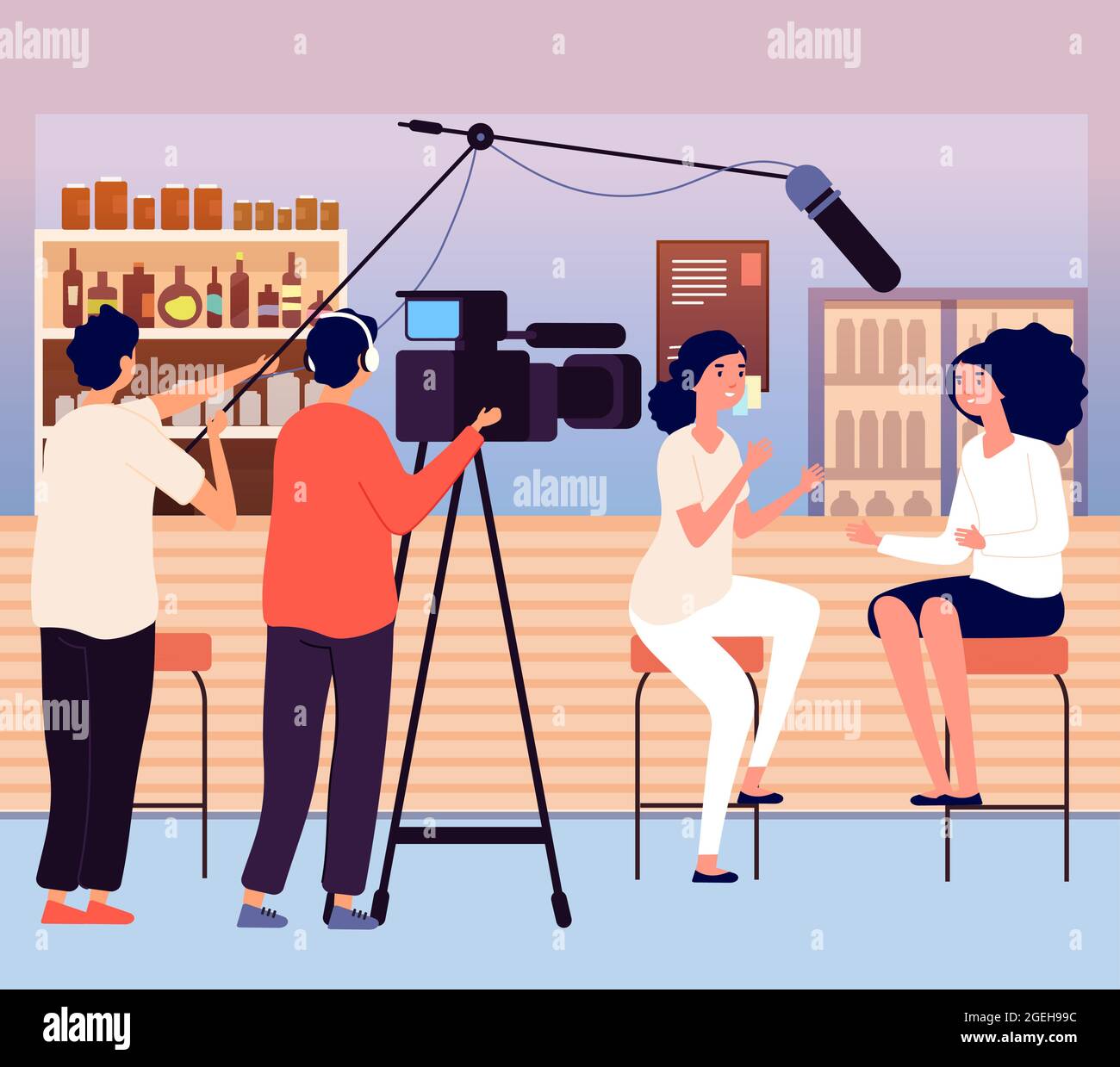 Media Interview Cartoon