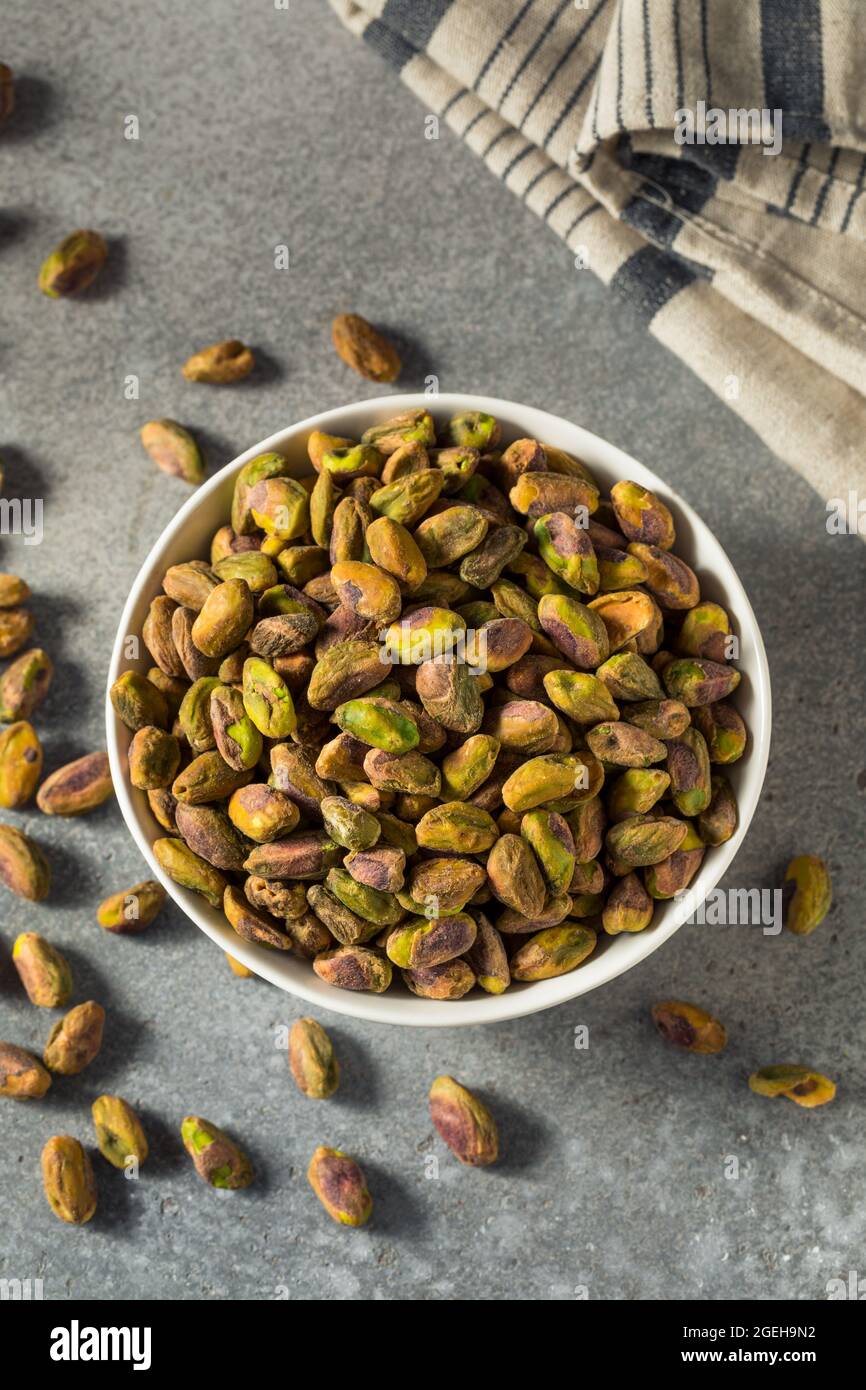Raw Organic Salted and Roasted Pistachios Ready to Eat Stock Photo - Alamy