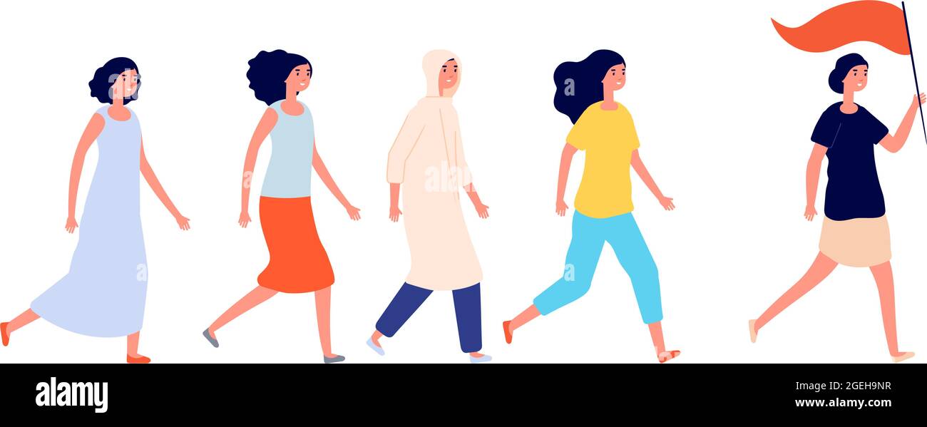 Women empowerment. Strong woman, young female friends support. Feminism ...