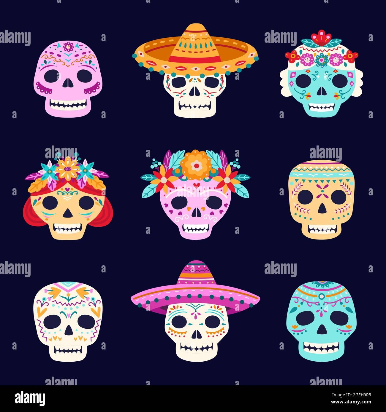 Mexico dia faces Stock Vector Images - Alamy
