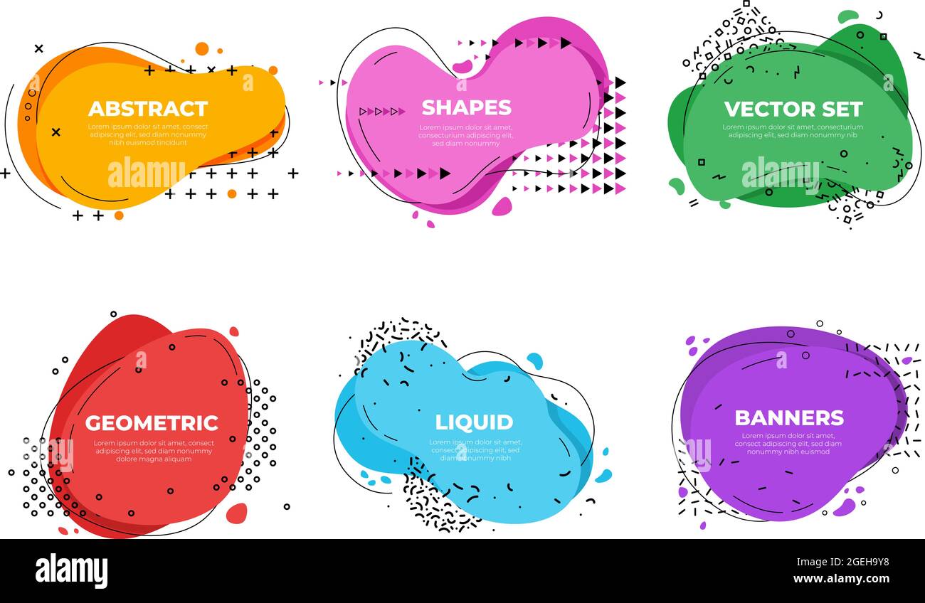 Liquid form banners. Design shapes elements, modern business ...