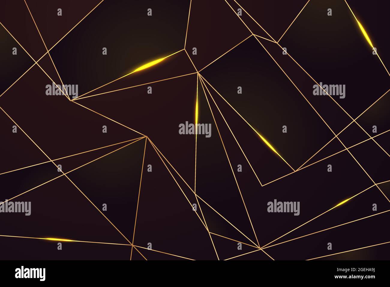 Gold line mosaic background. Golden lines on black, elegant shine polygon pattern design. Luxury ...