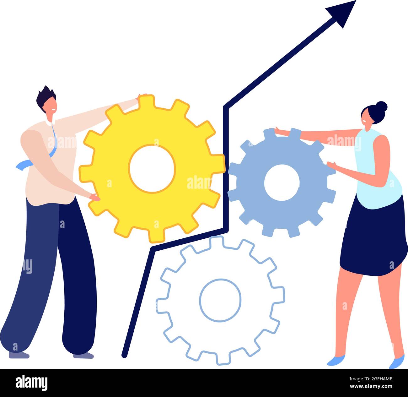 People work together. Gender collaboration, man woman successful ...