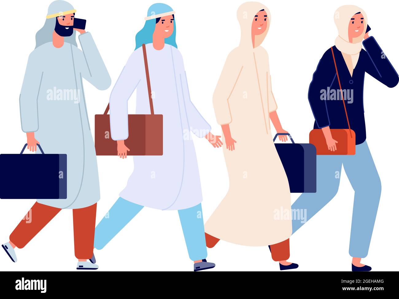 Successful business team. Arab female working, man woman office ...