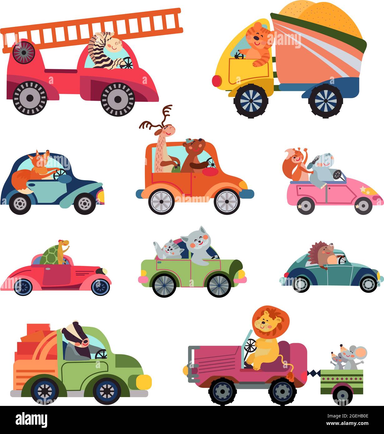 Funny car cartoon hi-res stock photography and images - Alamy