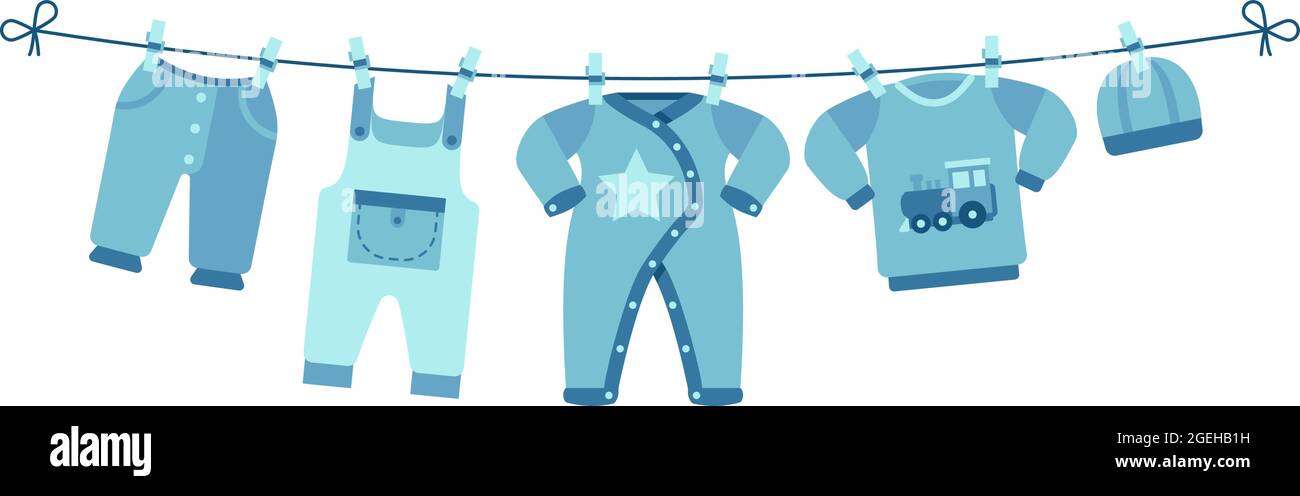 Baby Boy Clothesline Clipart