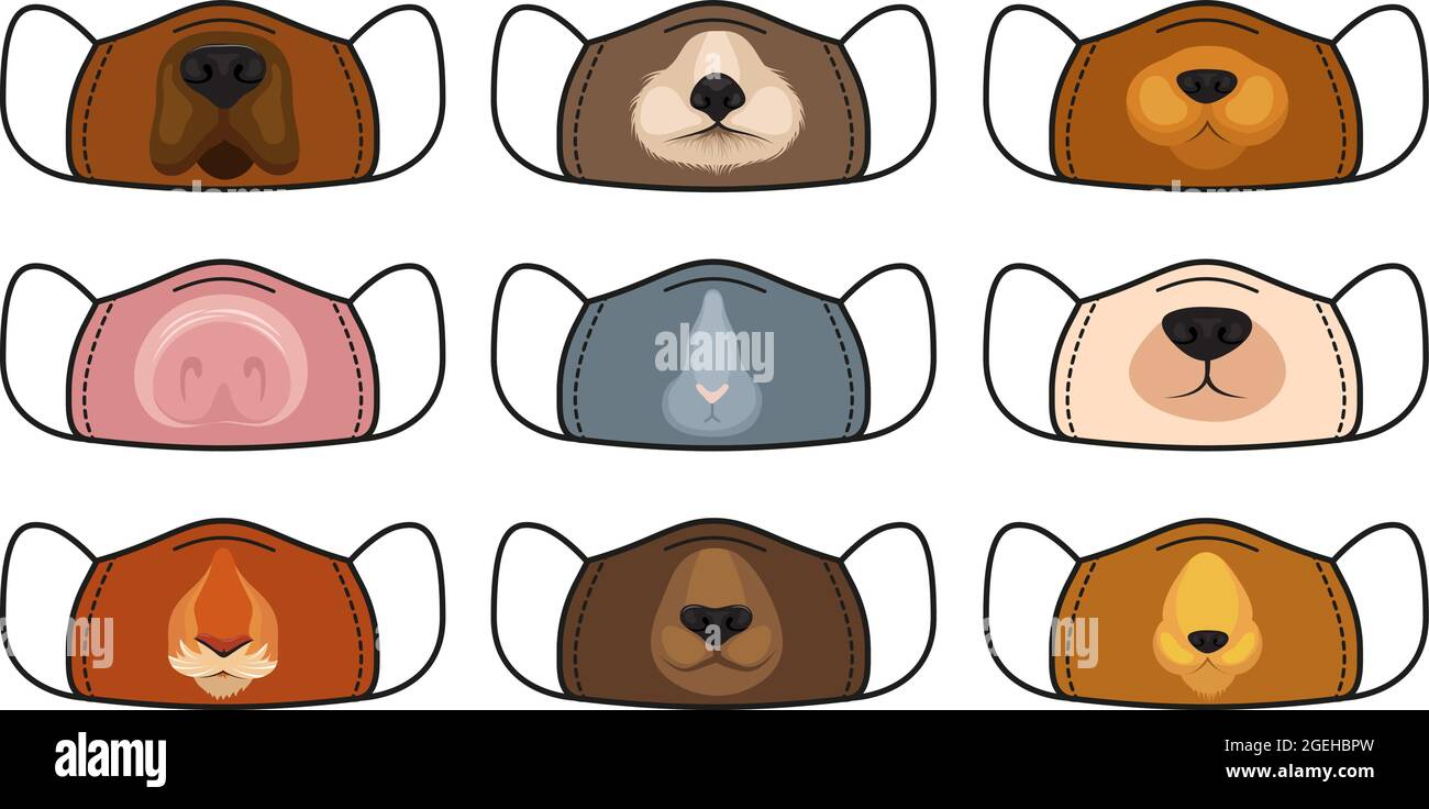 Kids face mask. Reusable personal protective equipments template ...