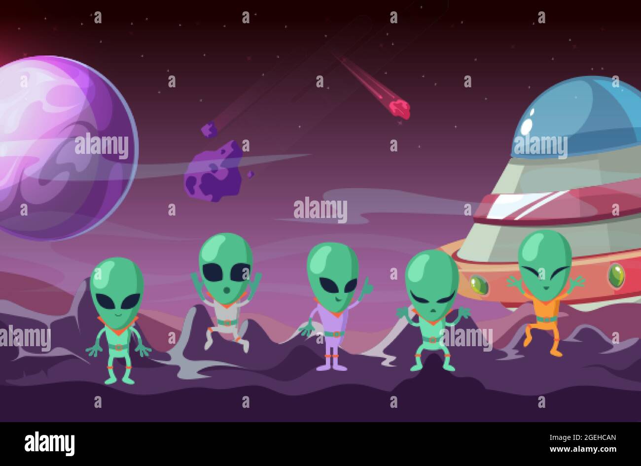 Ufo cartoon hi-res stock photography and images - Alamy