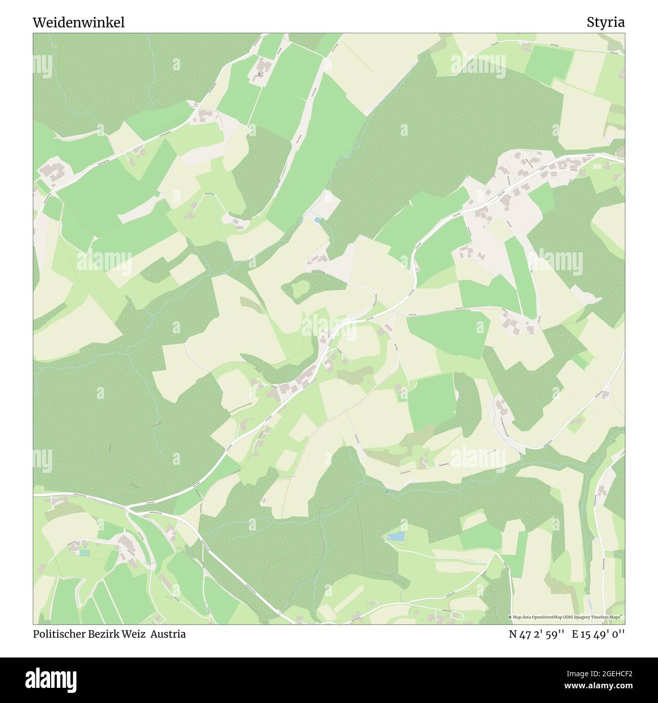Weidenwinkel, Politischer Bezirk Weiz, Austria, Styria, N 47 2' 59'', E ...
