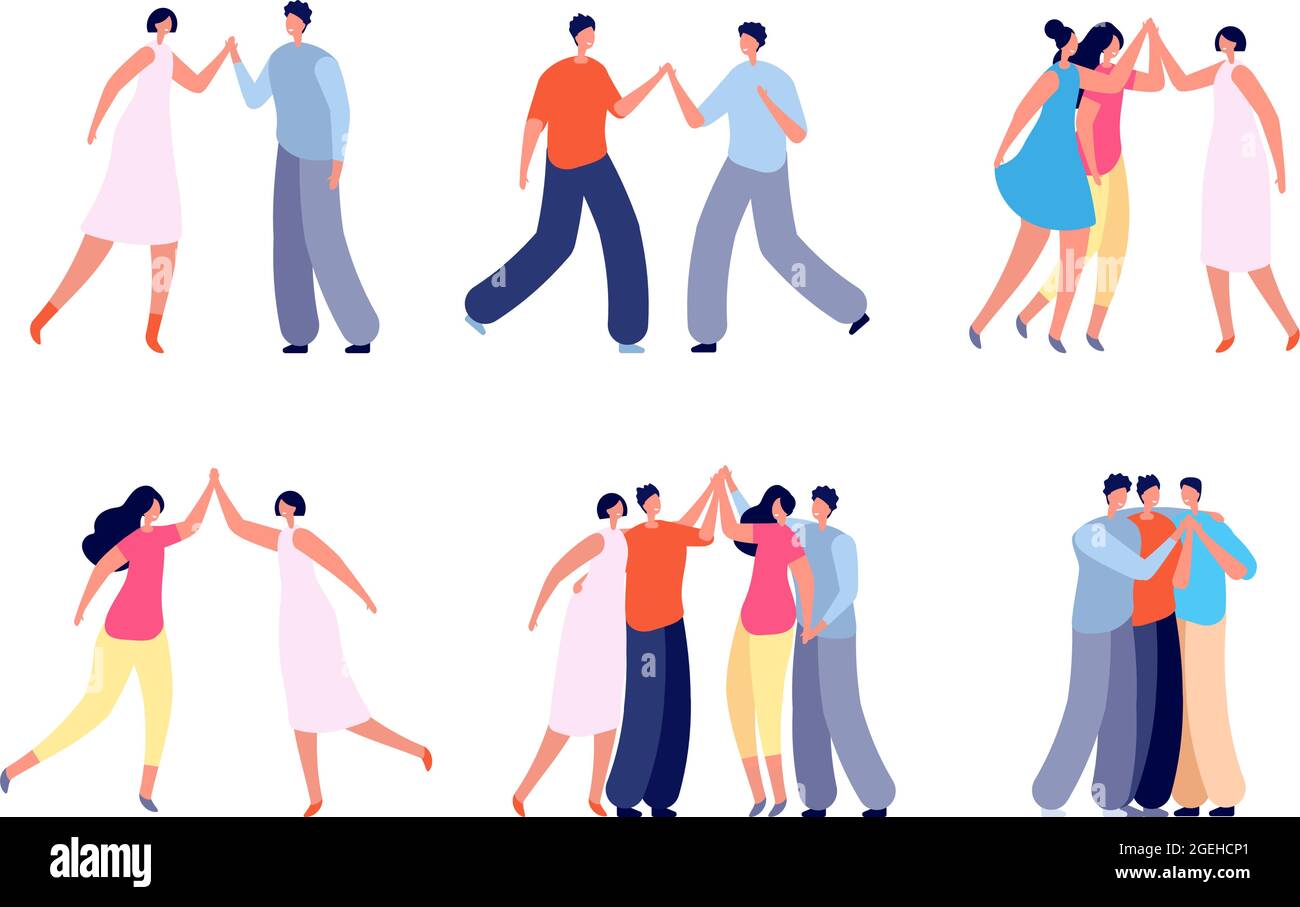 People high five. Social communication, friends celebrating or ...