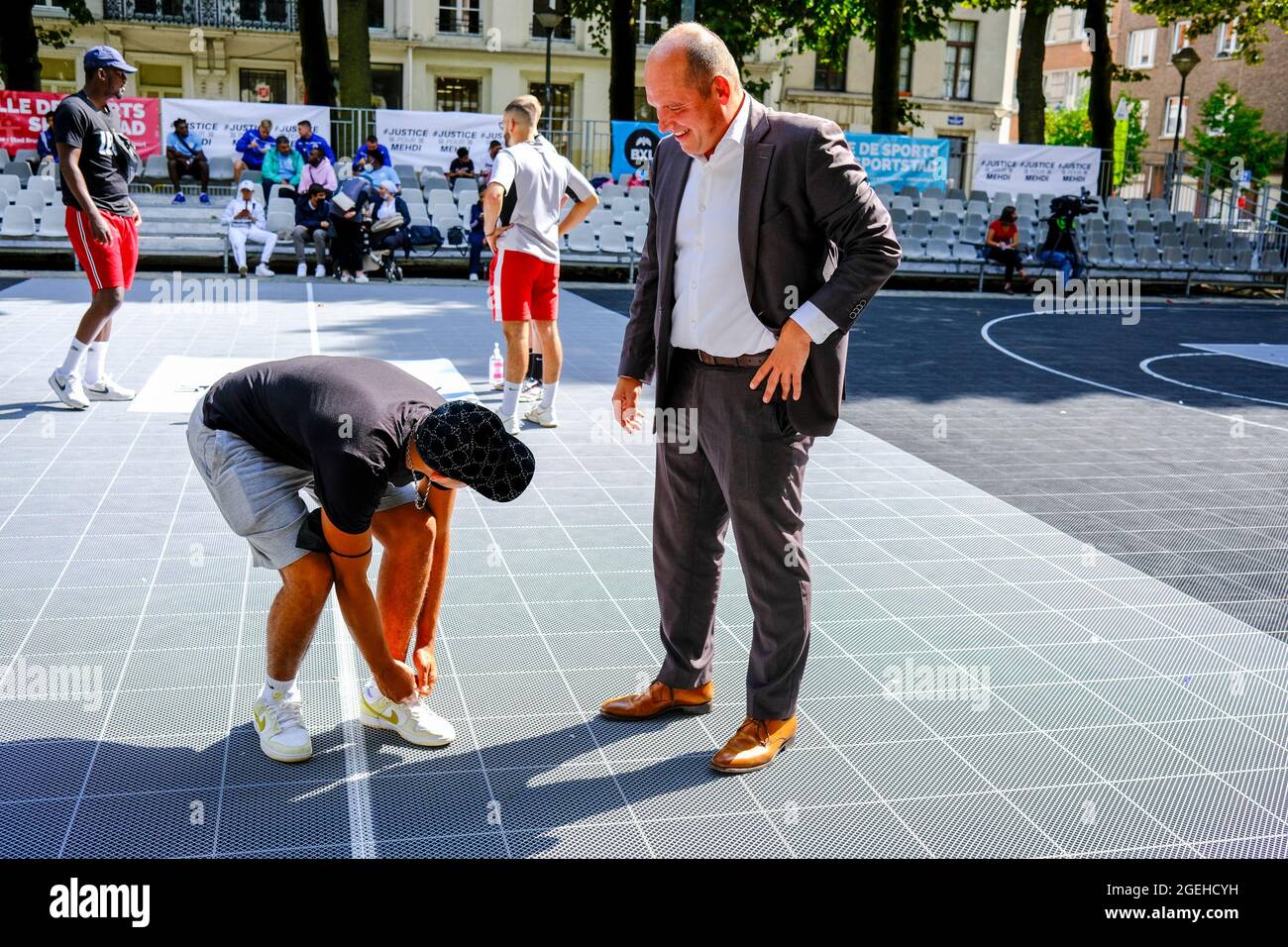 Brussels' Mayor Philippe Close pictured during the inauguration of the ...