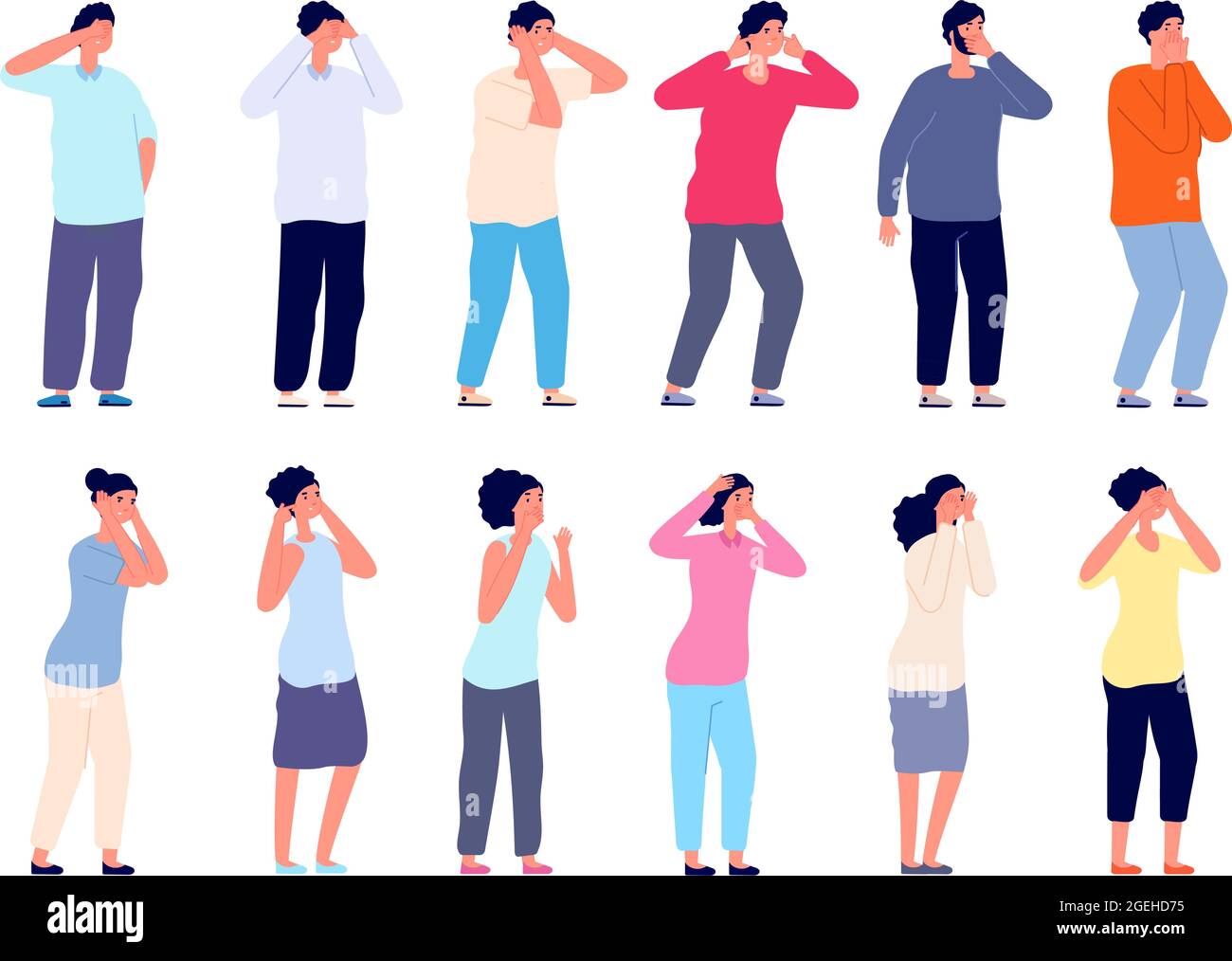 Female facial expression of shame Stock Vector Images - Alamy