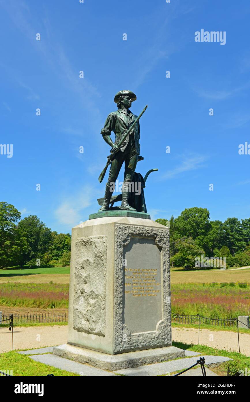 Minute Man Statue at North Bridge in Minute Man National Historic Park ...
