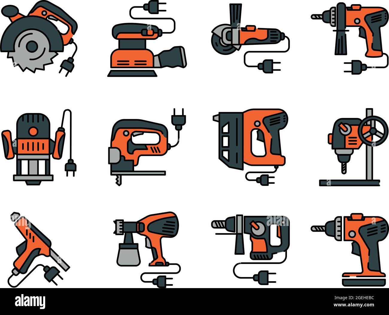 professional construction tool icons Stock Vector Image & Art - Alamy