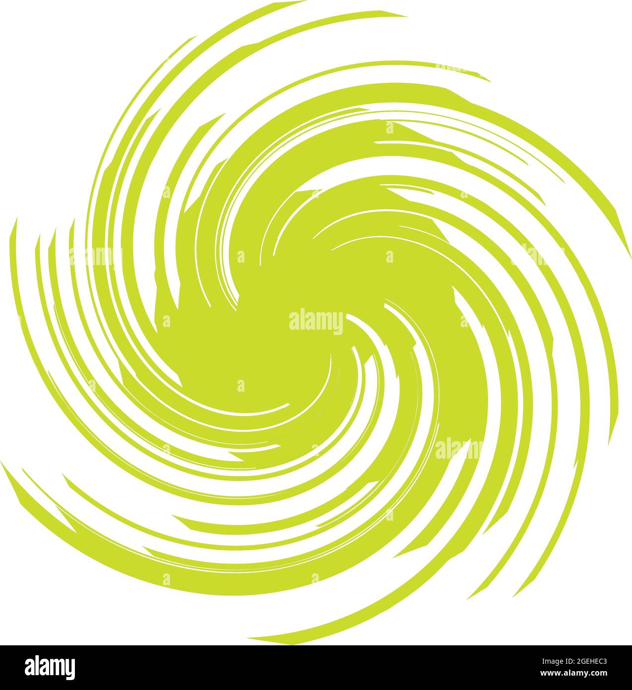 Curvy spiral, swirl and twirl element. Converging rotating radial ...