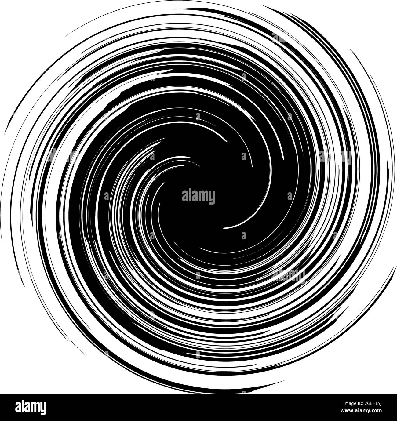 Curvy spiral, swirl and twirl element. Converging rotating radial ...