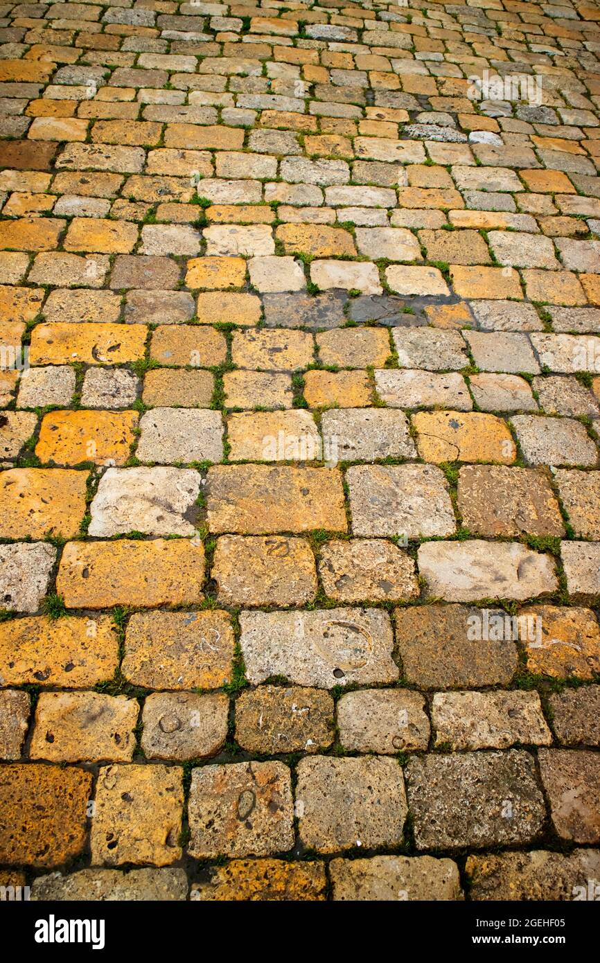 Podium photographic representation of an old stone pavement Stock Photo ...