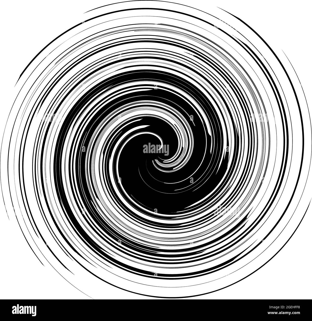 Curvy spiral, swirl and twirl element. Converging rotating radial ...