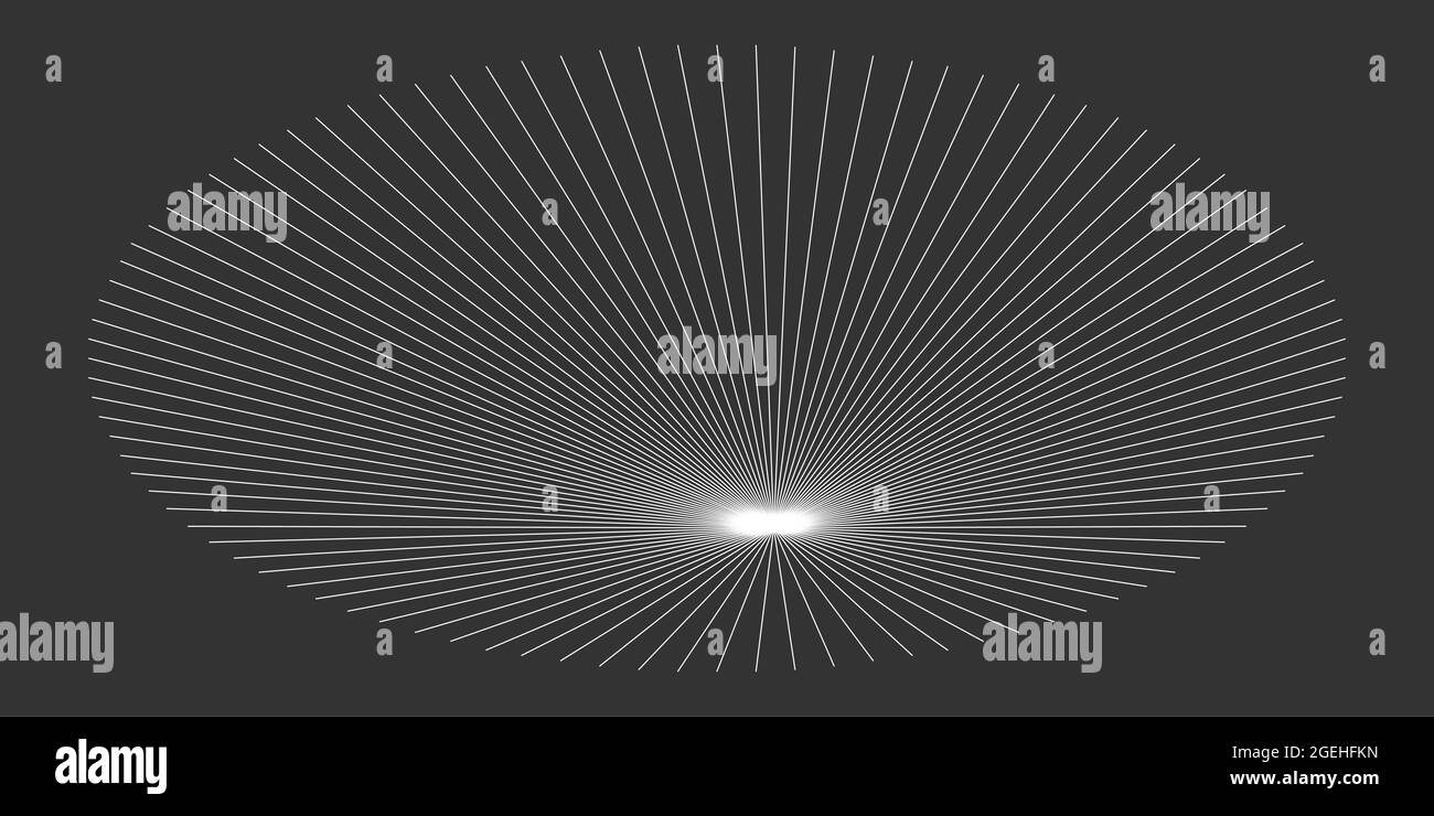 Eccentric radial ray, beam burst lines. Glitter, gleam, glisten effect ...
