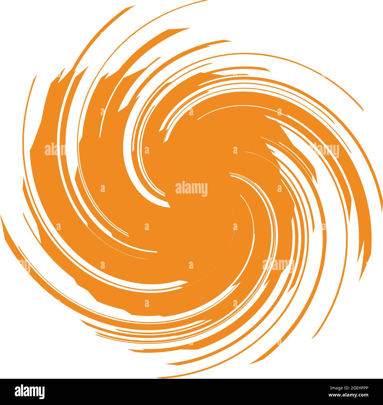 Curvy spiral, swirl and twirl element. Converging rotating radial ...