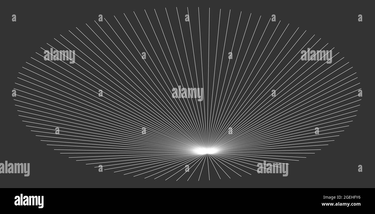 Eccentric radial ray, beam burst lines. Glitter, gleam, glisten effect ...