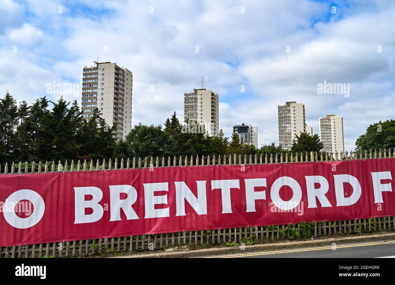Brentford London , England , UK - Brentford FC sign and Brentford ...