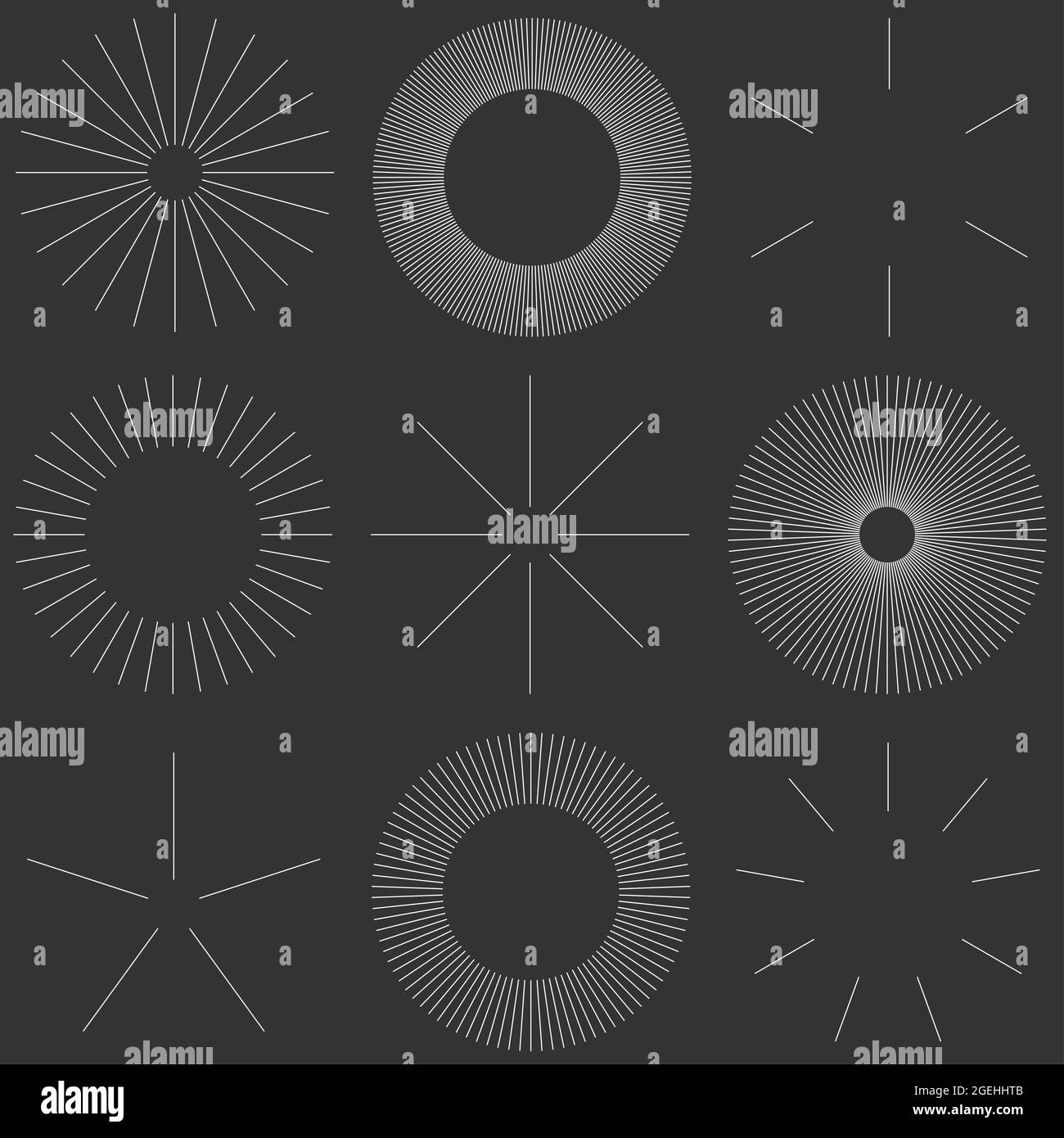 Radial, radiating, burst circular lines, stripes element. Starburst ...