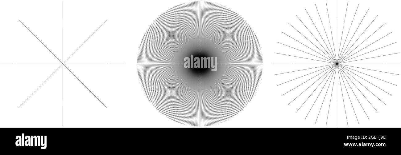 Radial, radiating, burst circular lines, stripes element. Starburst ...
