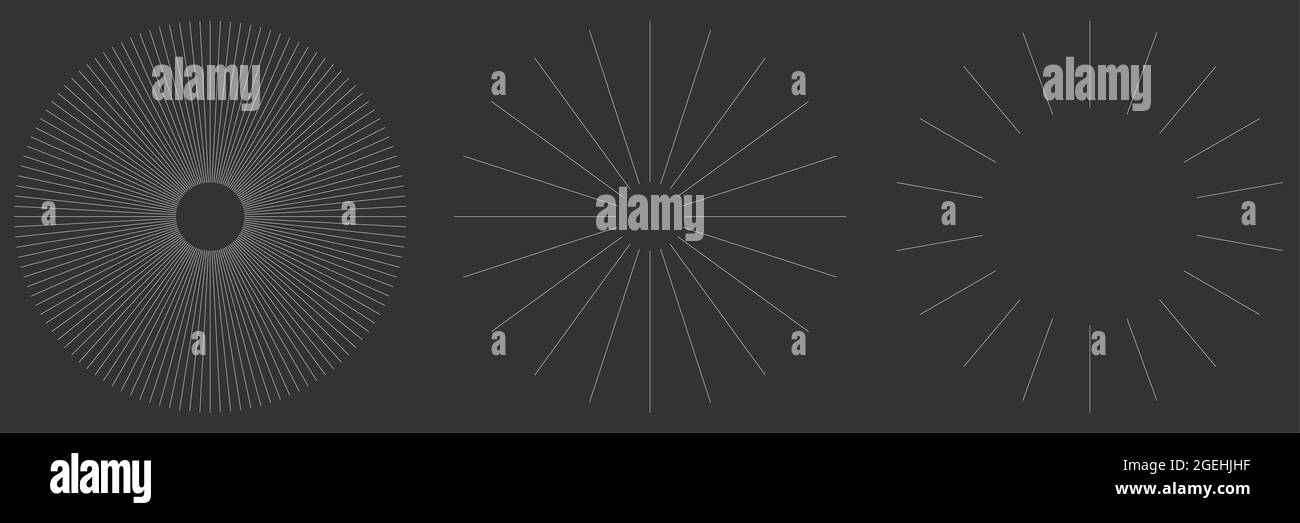 Radial, radiating, burst circular lines, stripes element. Starburst ...