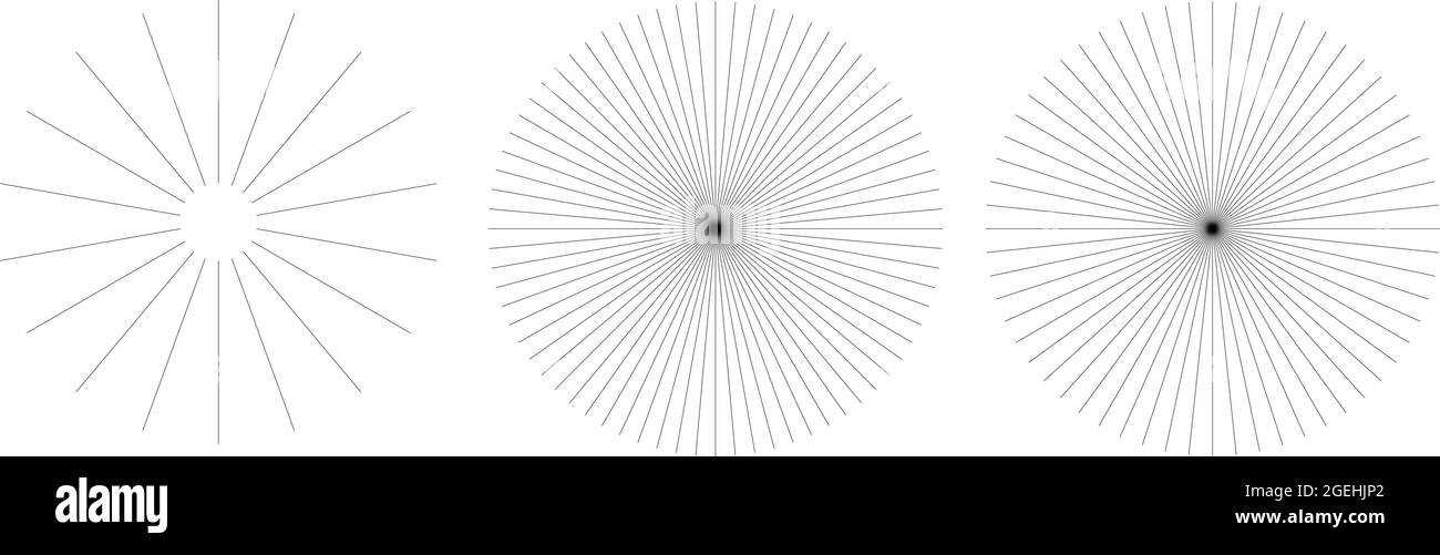 Radial, radiating, burst circular lines, stripes element. Starburst ...