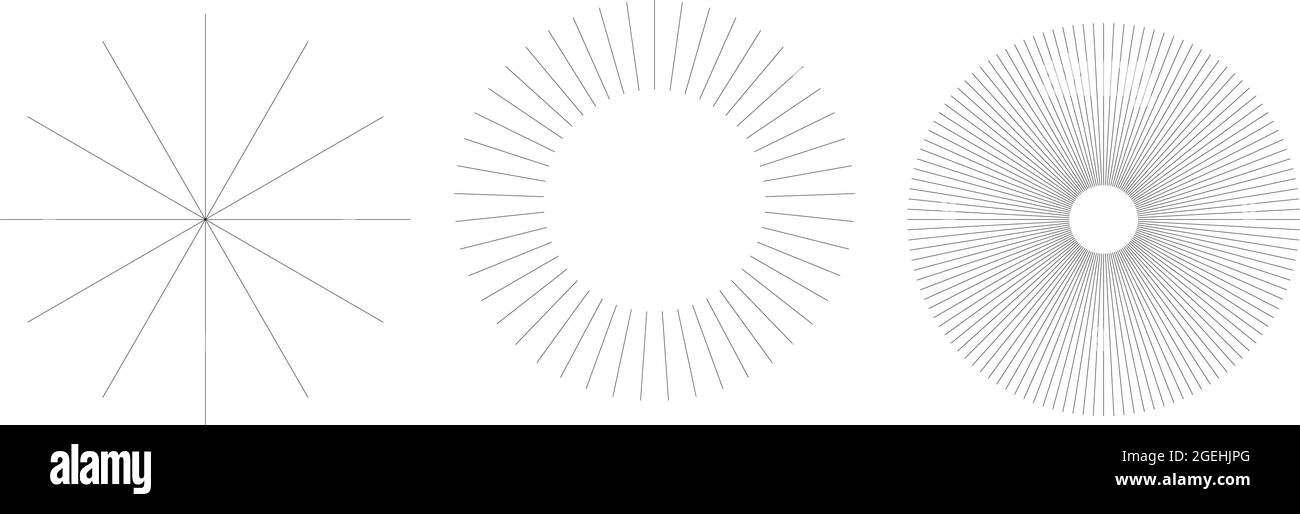 Radial, radiating, burst circular lines, stripes element. Starburst ...