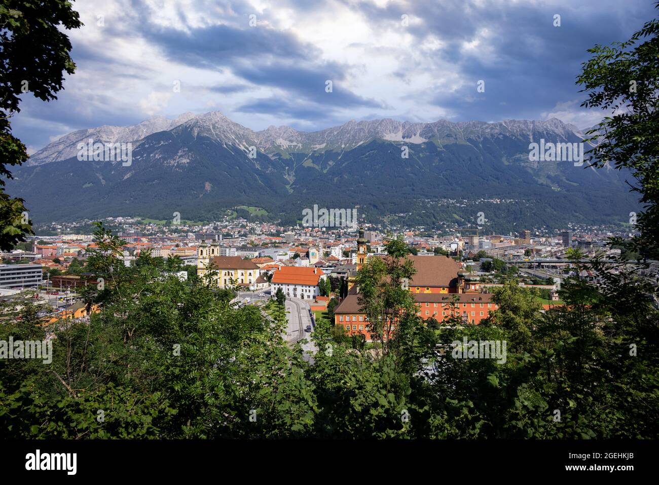 Aerial view over the city of Innsbruck in Austria Stock Photo - Alamy