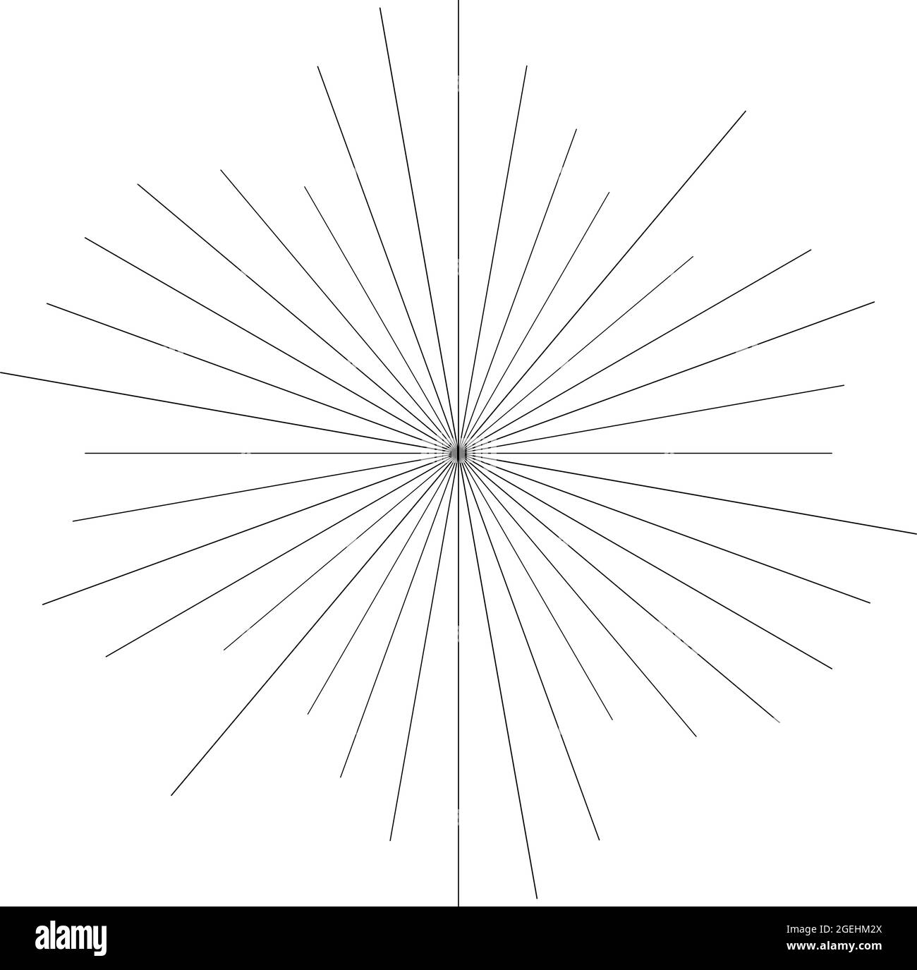 Radial radiating beam ray lines. Starburst, sunburst lineal element ...