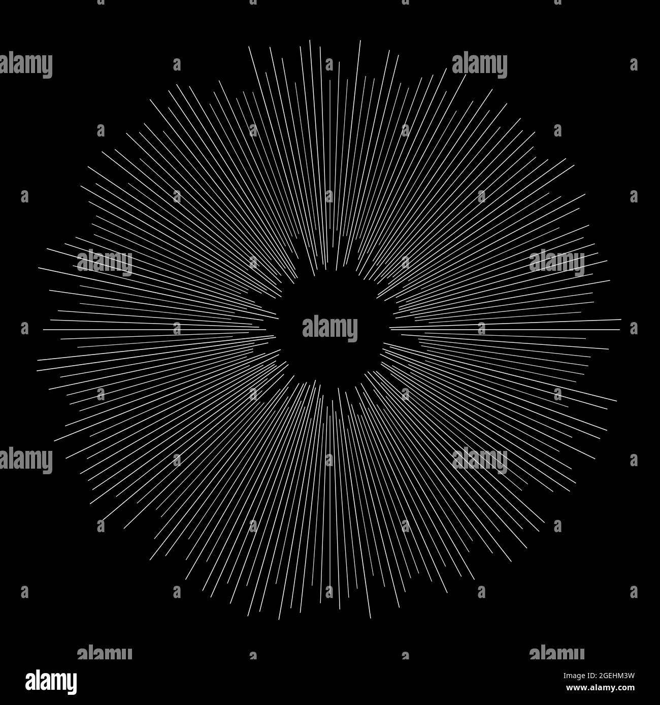 Radial radiating beam ray lines. Starburst, sunburst lineal element ...