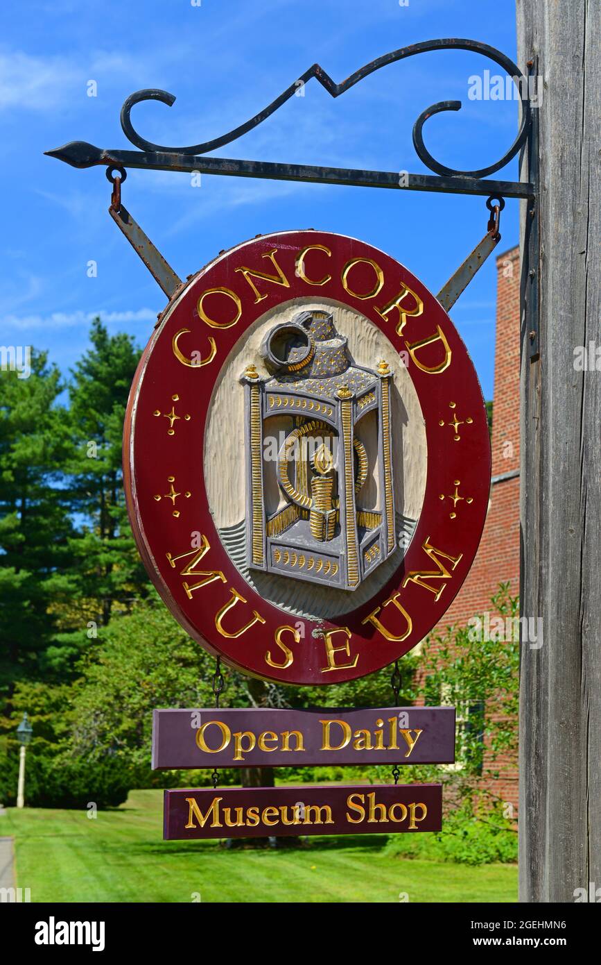 Concord Museum in historic town center Concord, Massachusetts MA, USA ...