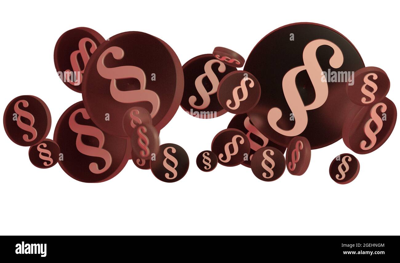 Bronze paragraph signs isolated on a white background Stock Photo - Alamy