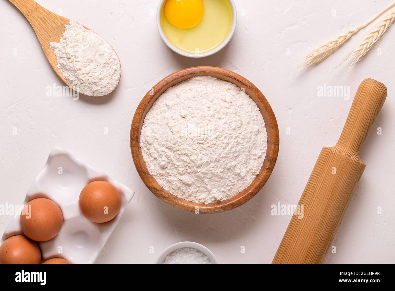 Baking or cooking background. Ingredients, kitchen items for baking ...