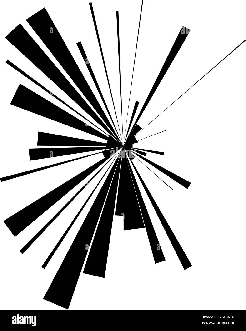 Radial radiating beam ray lines. Starburst, sunburst lineal element ...