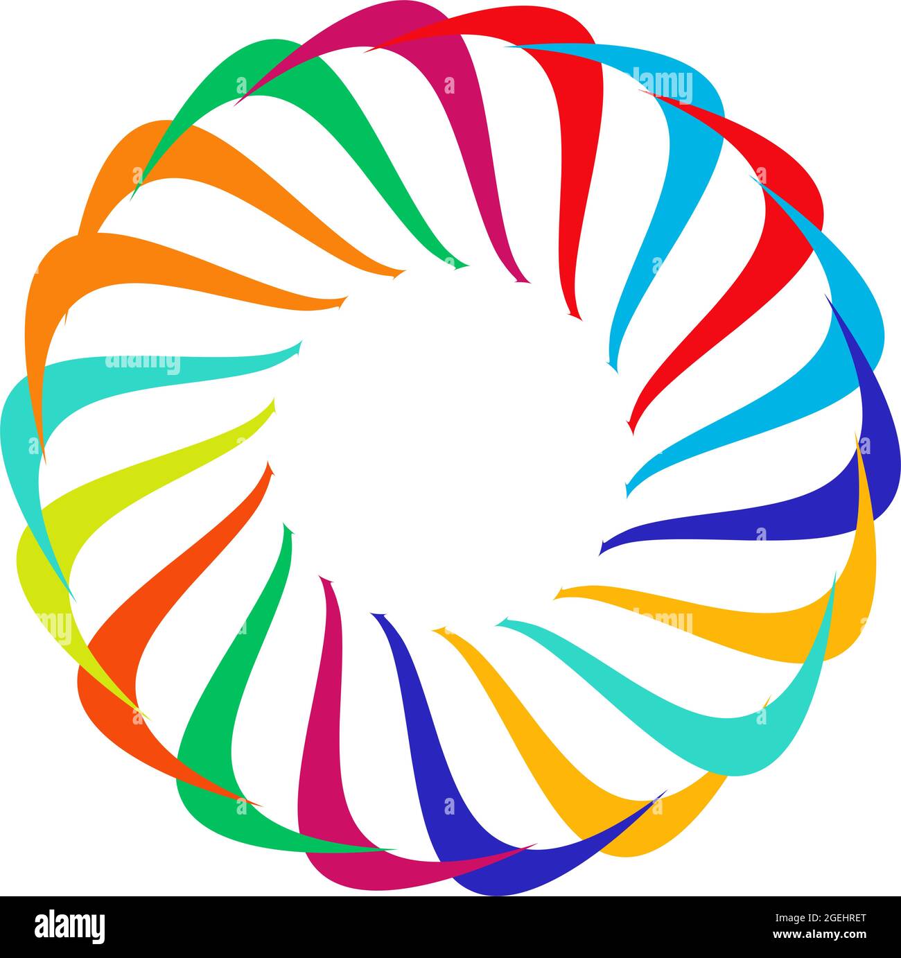 Circular, radial icon, motif, mandala shape. Swirl, twirl, helix ...