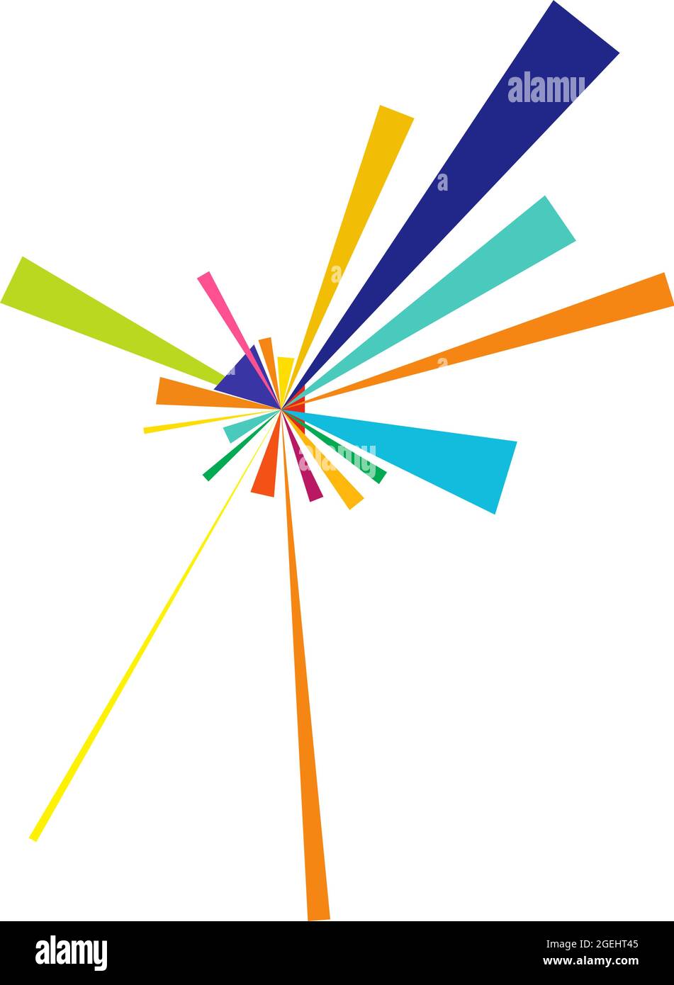 Radial radiating beam ray lines. Starburst, sunburst lineal element ...