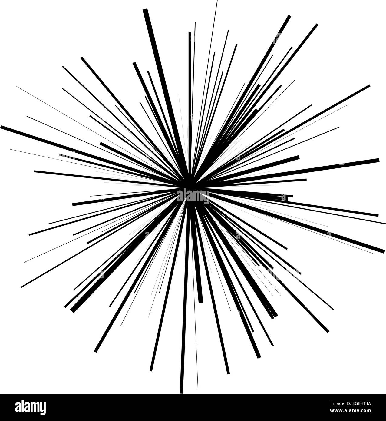 Radial radiating beam ray lines. Starburst, sunburst lineal element ...