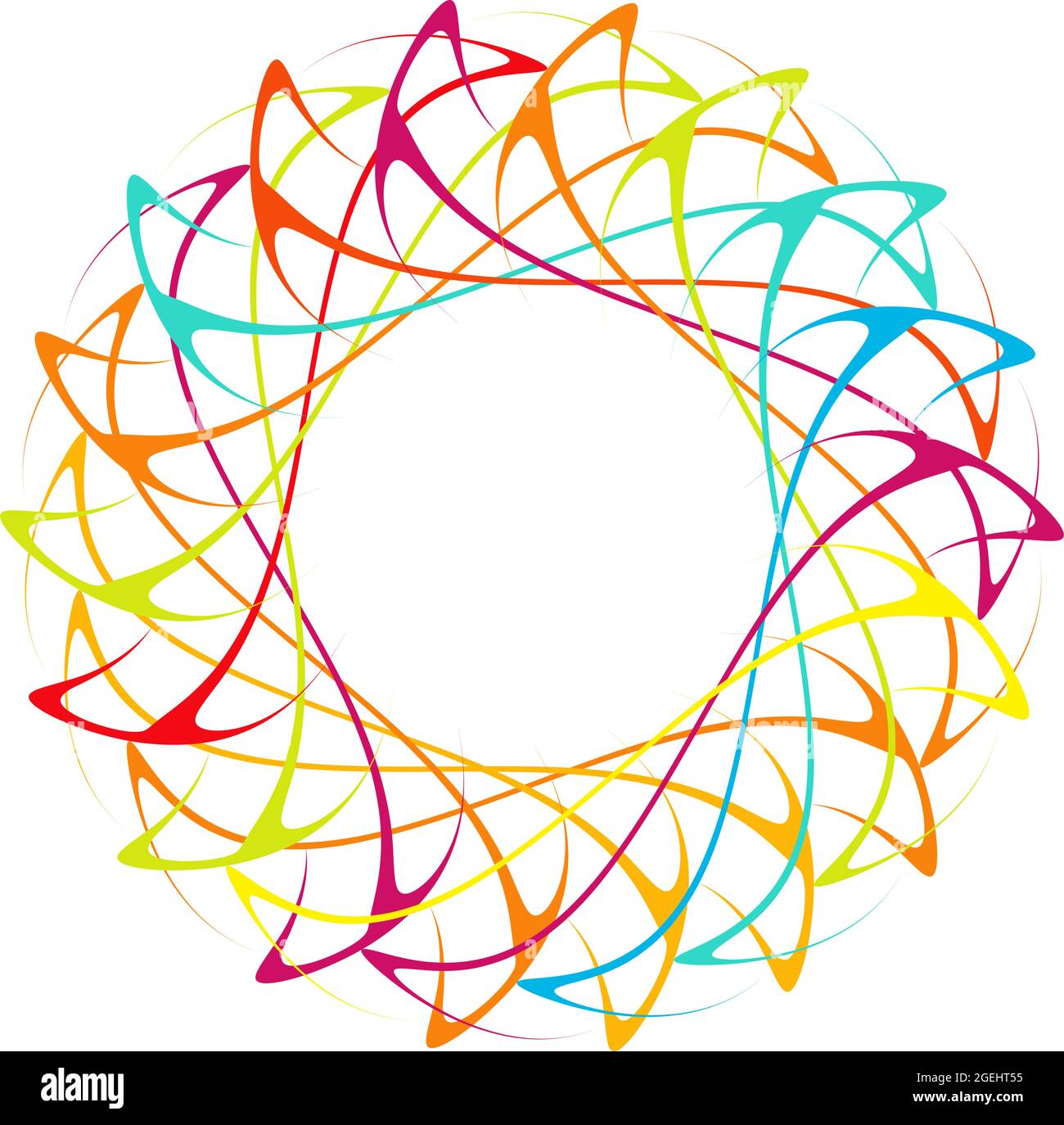 Circular, radial icon, motif, mandala shape. Swirl, twirl, helix ...