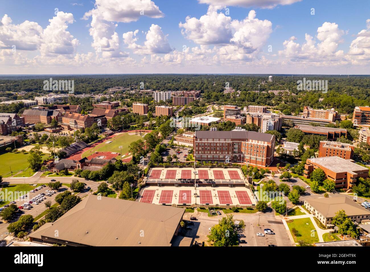 Tallahassee, FL, USA - August 15, 2021: Aerial photo FSU Florida State ...